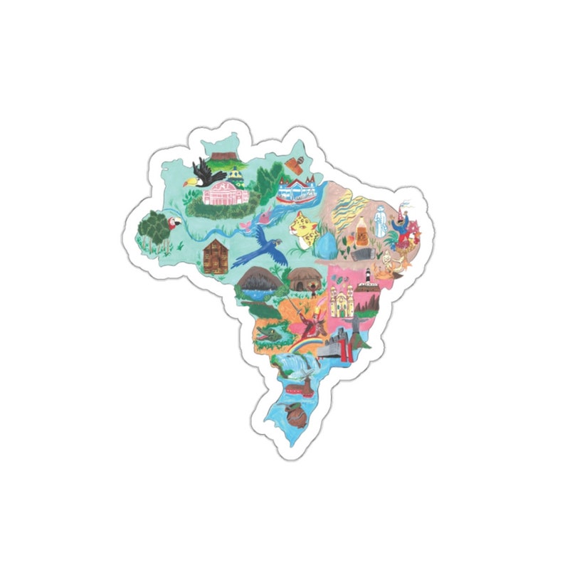 Brazil Map Stickers, Adesivo Do Mapa Do Brasil, Brasileiro, Brazilian ...