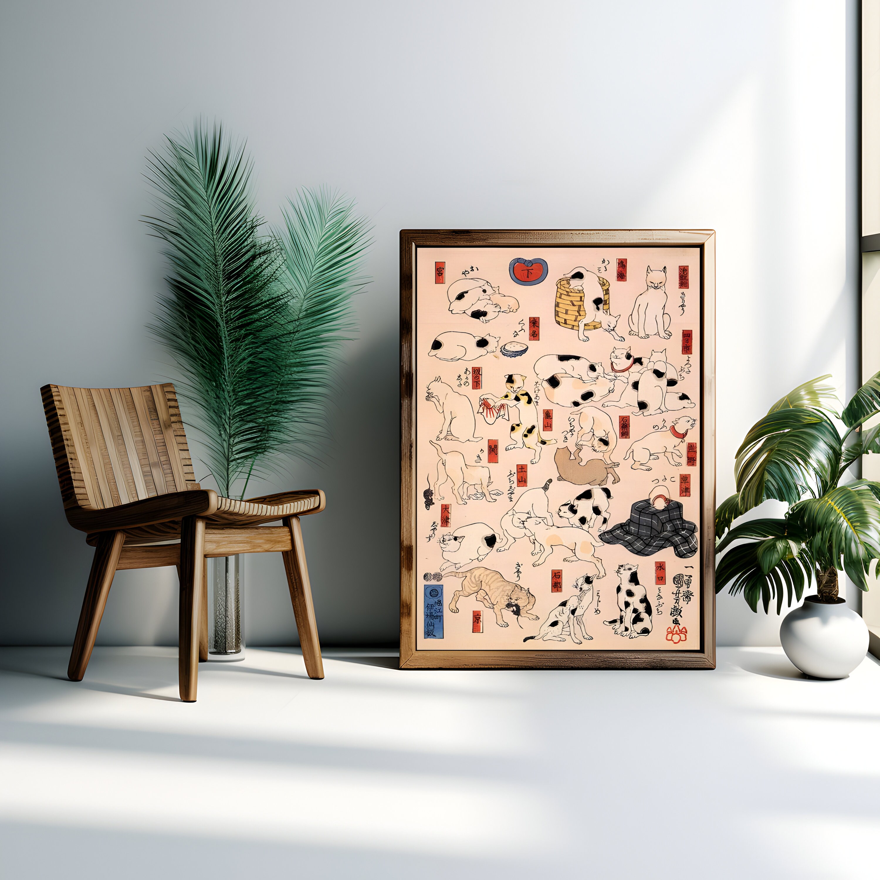 Vintage Japanese Cat Poster, 1/3, Japanese Cat Print, Digital Download ...