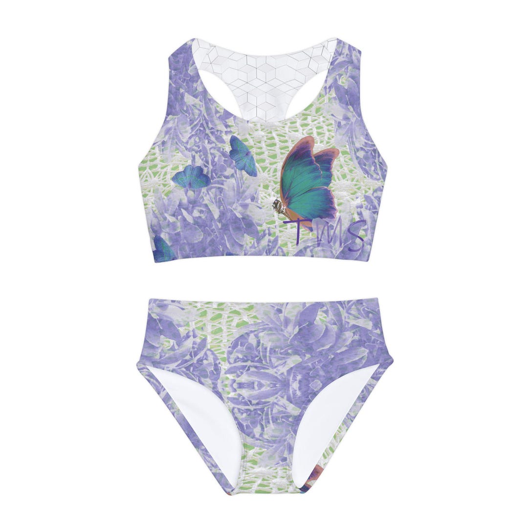 Colorful Original Design Girls Two Piece Swimsuit, Child Youth Swimwear ...