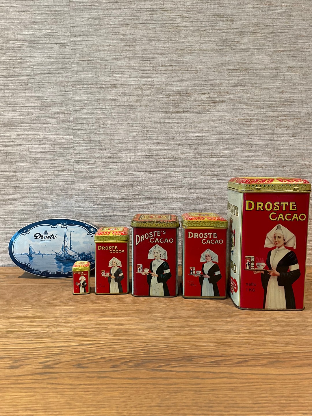 Set of 6 Old Droste Tins Including Miniature - Etsy
