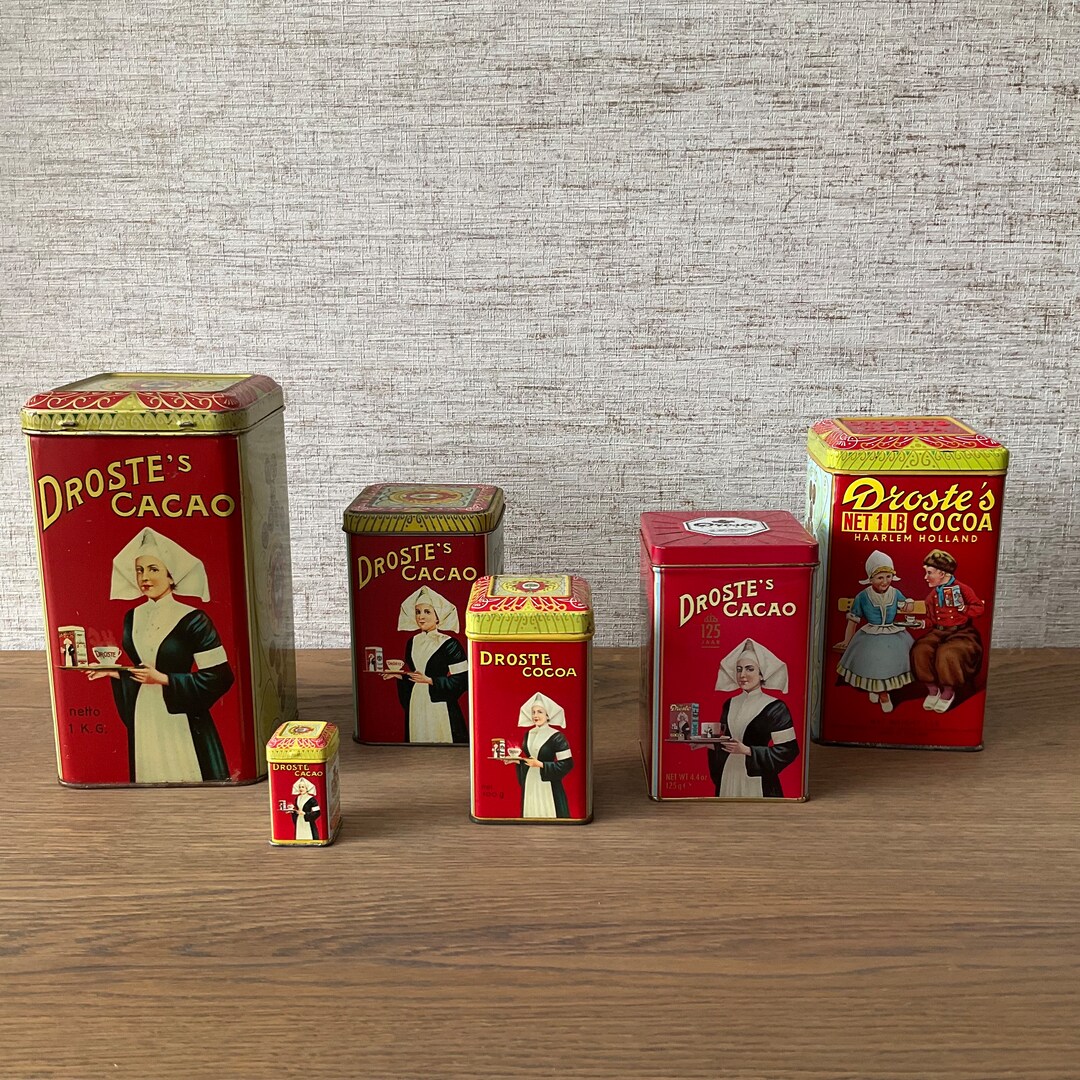 Set of 6 Old Droste Tins Including Miniature Edition and Anniversary ...