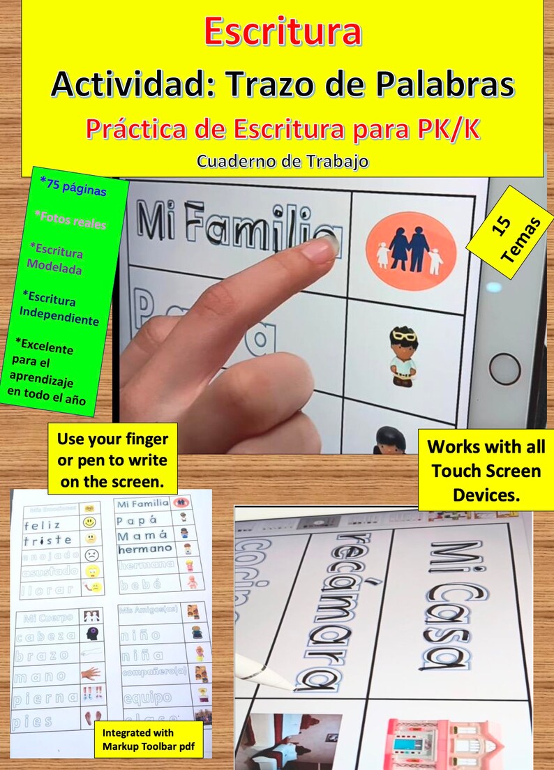 Escritura. Trazo De Palabras. Práctica De Escritura Para Prekinder Y ...