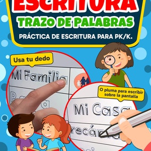 Escritura. Trazo De Palabras. Práctica De Escritura Para Prekinder Y ...