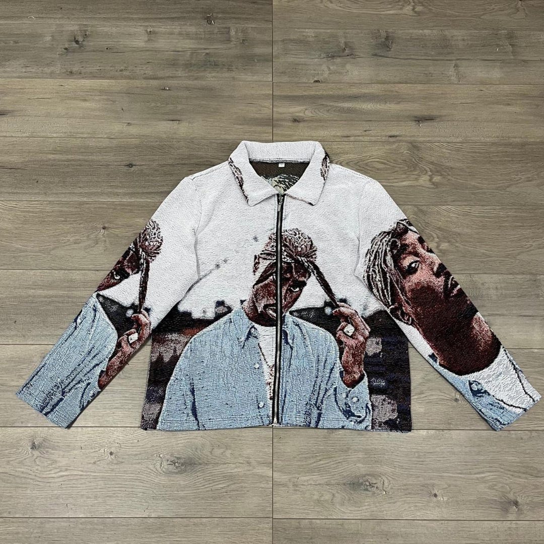 2pac Tupac Shakur Tapestry Jacket | Custom Rap Streetwear Coat ...