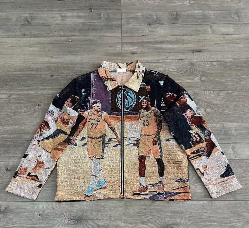 Lebron James Luka Doncic Lakers Tapestry Jacket Basketball Fan Gift ...