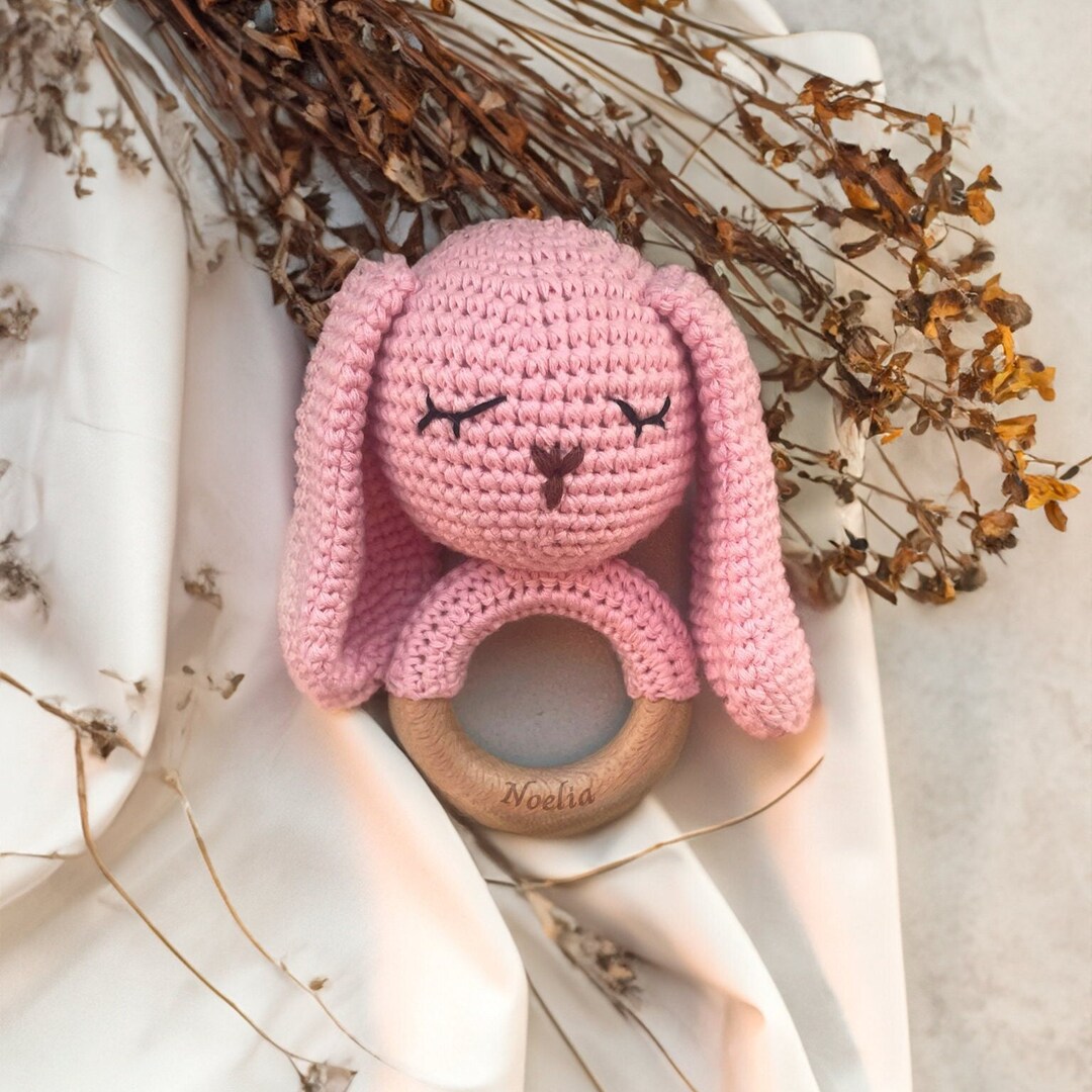 Personalized Baby Rattle Animals Baby Toys Wooden Toys Baby Accessories ...