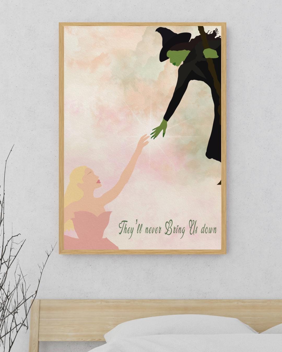 Wicked Simplistic Glinda and Elphaba Movie Poster Inspired Premium ...