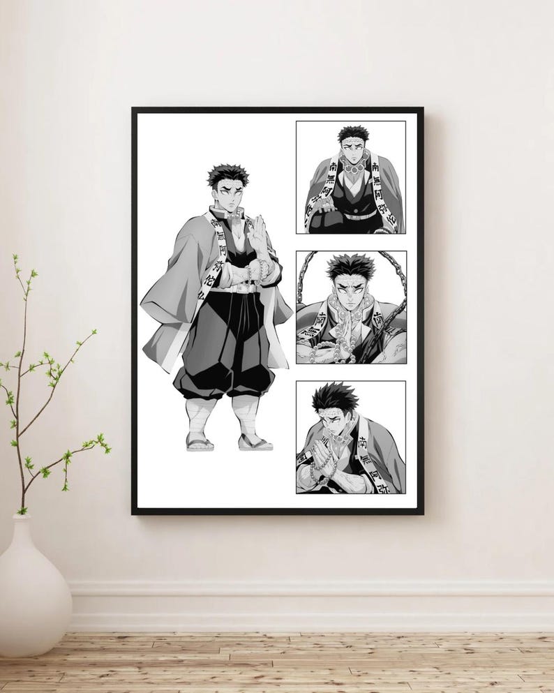 Gyomei Himejima Digital Art Print | Stone Hashira A4 Demon Slayer Art ...