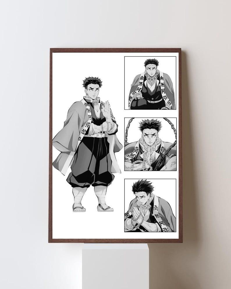 Gyomei Himejima Digital Art Print | Stone Hashira A4 Demon Slayer Art ...