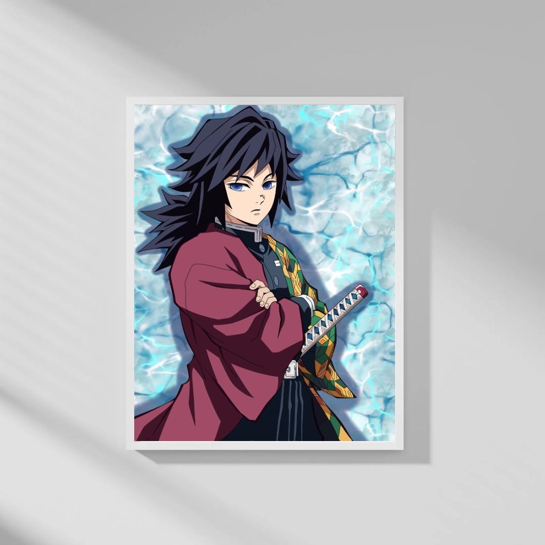 Giyu Tomioka Digital Art Print | A4 Demon Slayer Poster | Instant ...