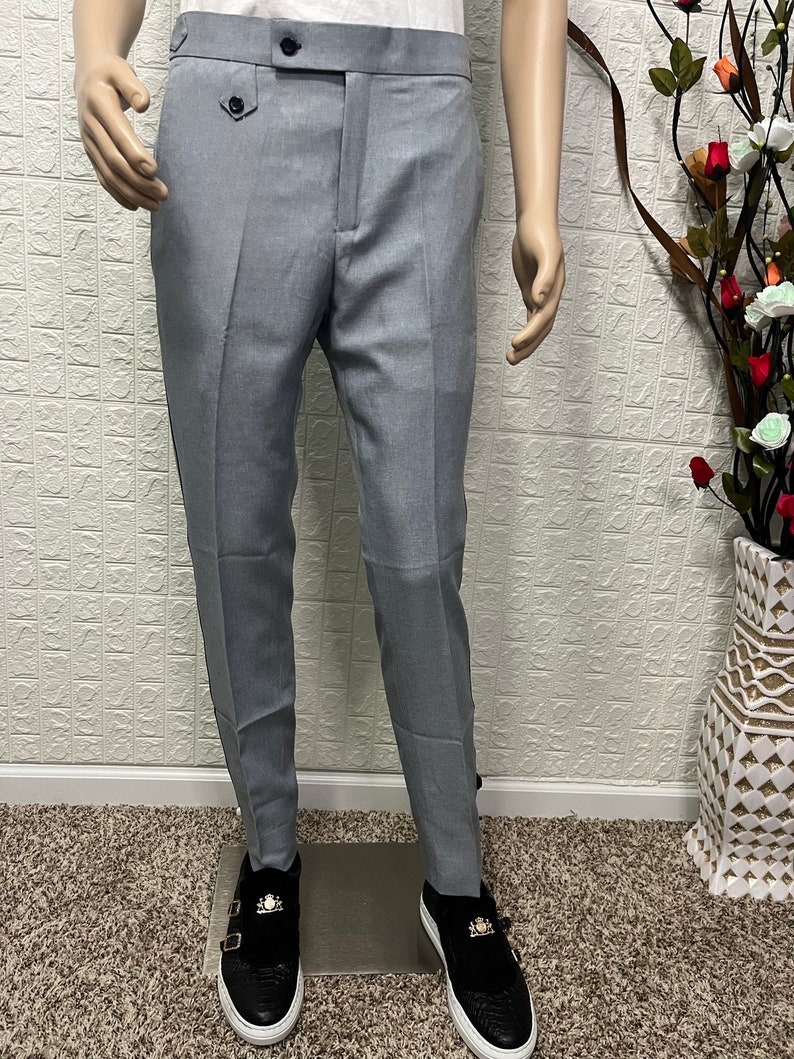 Two Black Stripe Detailing Down Formal Event Business Meeting Waist ...