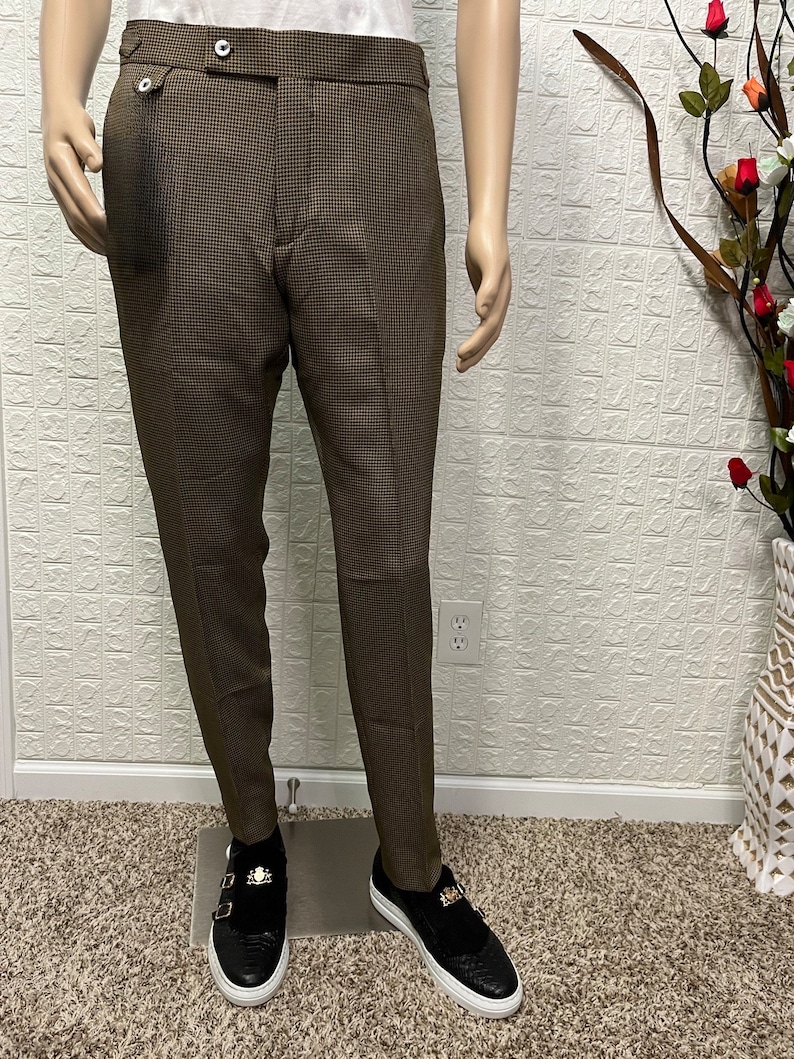 Formal Event Business Meeting Waist Strap Beltless Men Pant Trousers - Etsy
