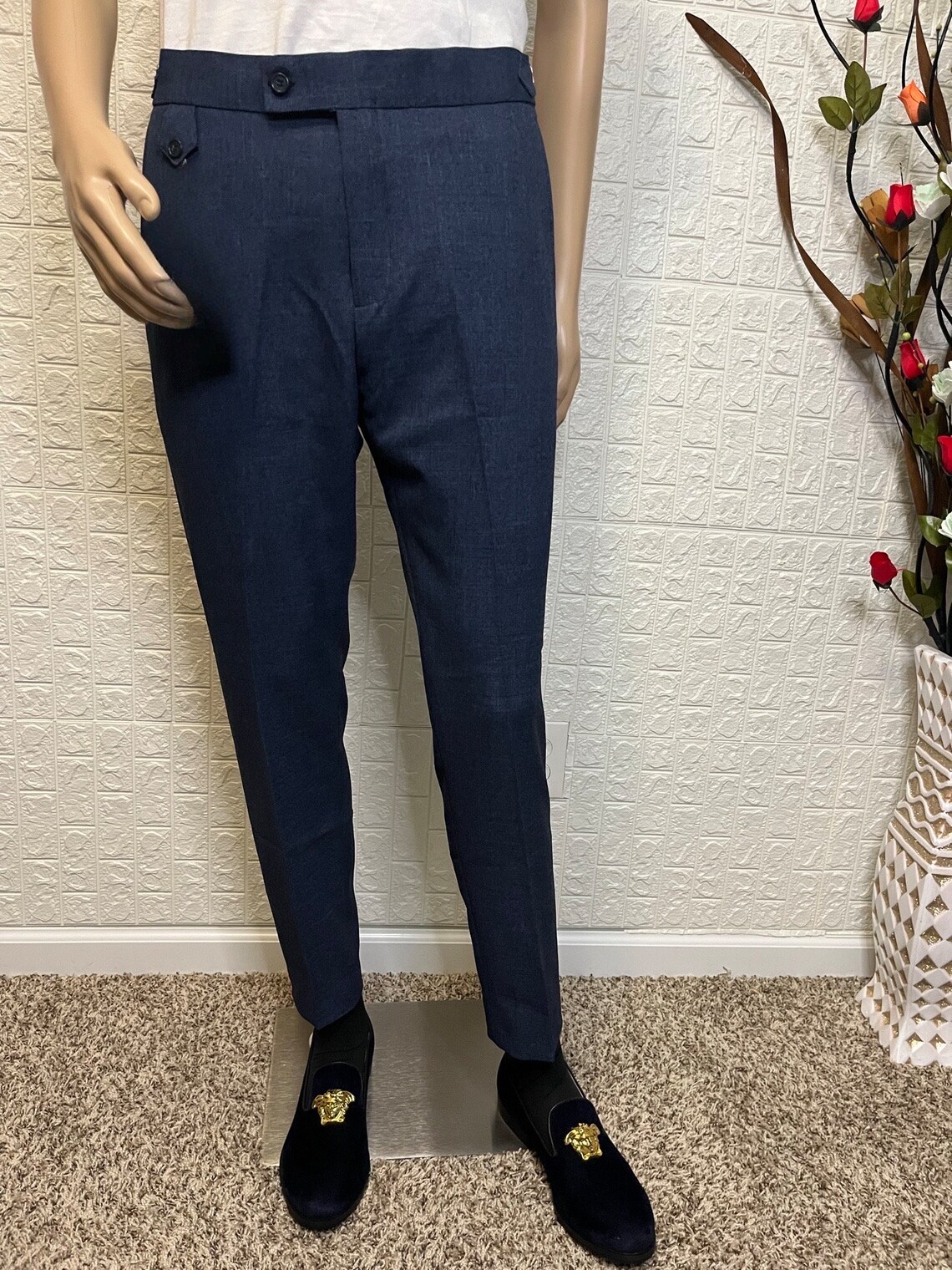 Formal Event Business Meeting Waist Strap Beltless Men Pant Trousers - Etsy