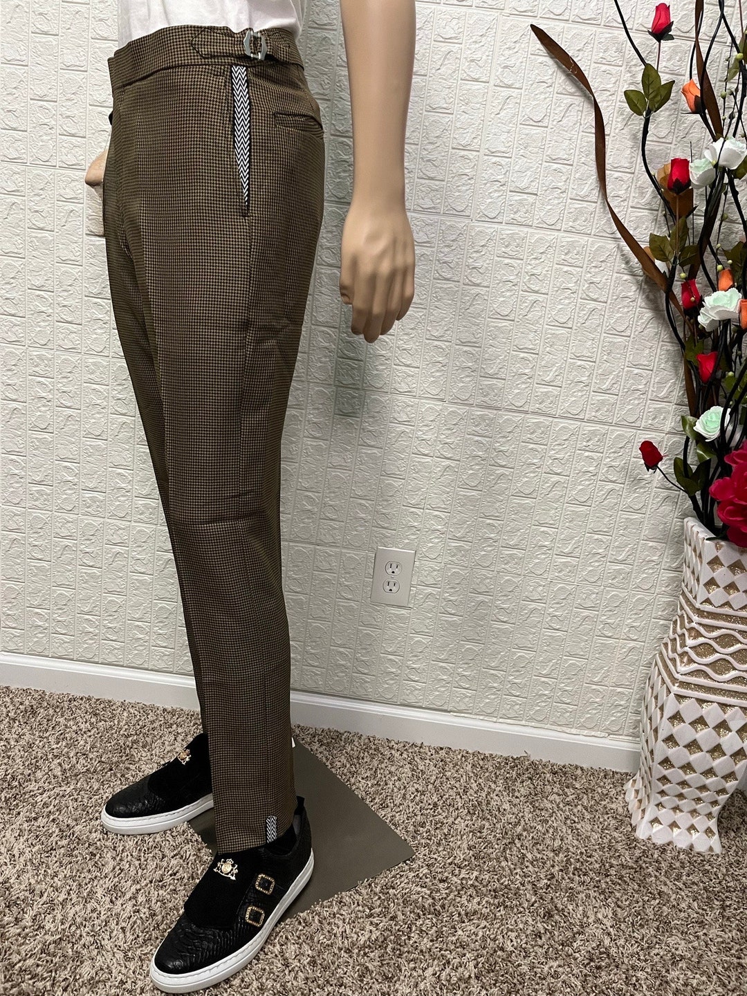 Formal Event Business Meeting Waist Strap Beltless Men Pant Trousers - Etsy