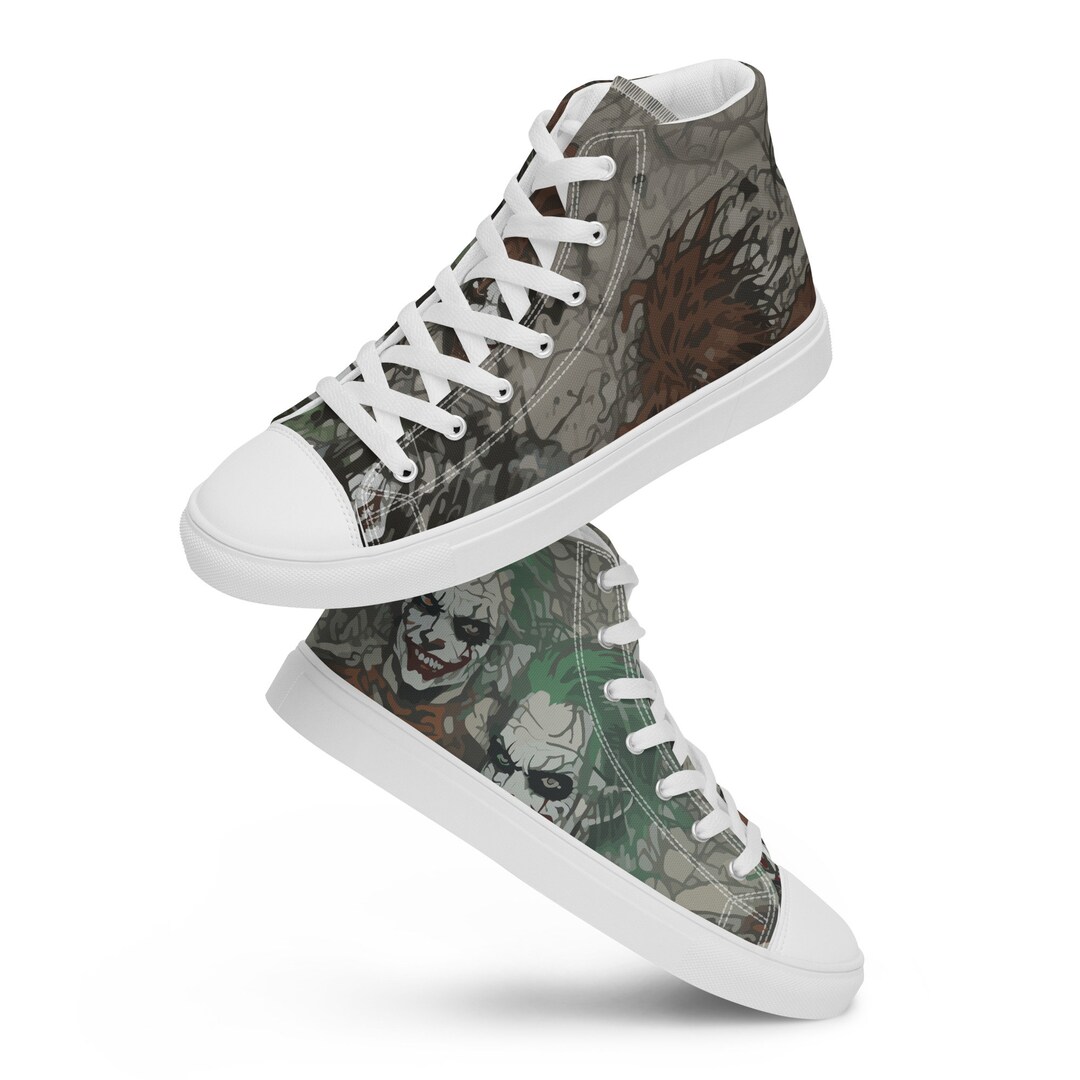 Bipolar Disorder Men's High-top Canvas Sneakers Behind the Painted Grin ...