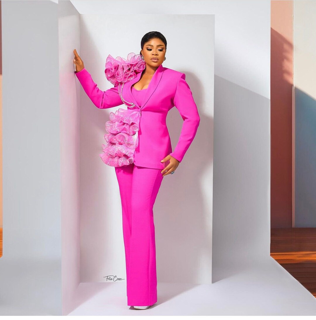 Pink Suit, Pant and Blazer, 2 Pieces Set, Pink Lady, Office Wear - Etsy