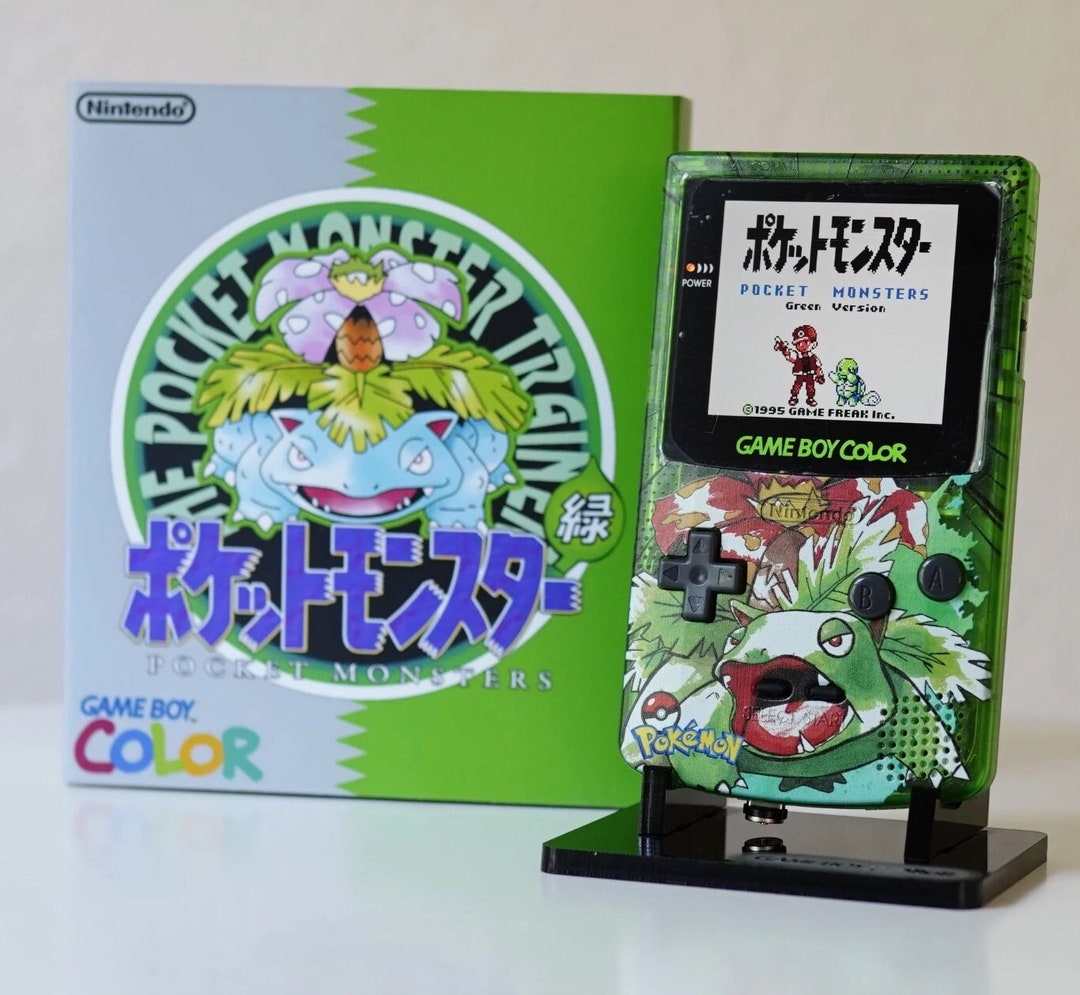 Custom Gameboy Color Venasaur Themed GBC Shell for IPS Screen Mod W/box ...