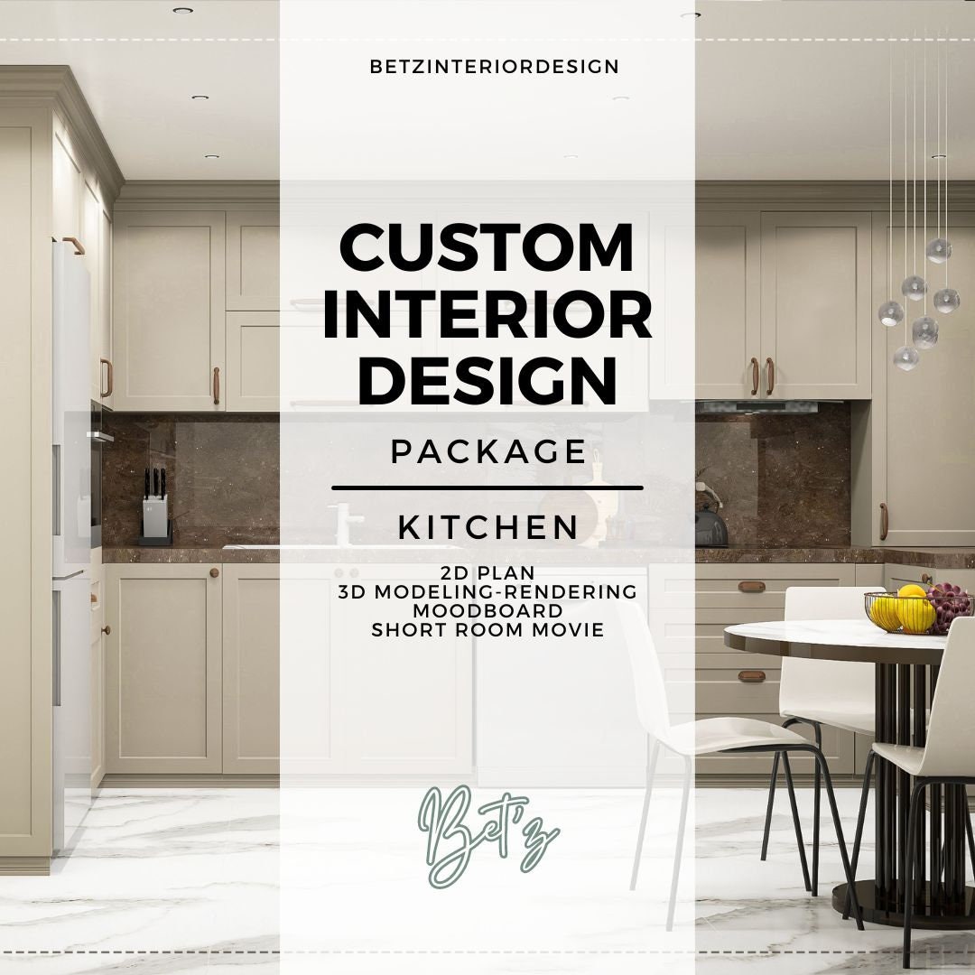 Online Interior Architecture, CUSTOM Kitchen 3D Design Package, Short ...