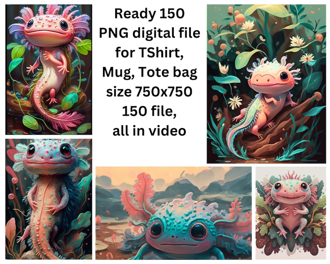 Axolotl Png Design Template Design Tshirt, Design Mug, Design Tote Bag ...