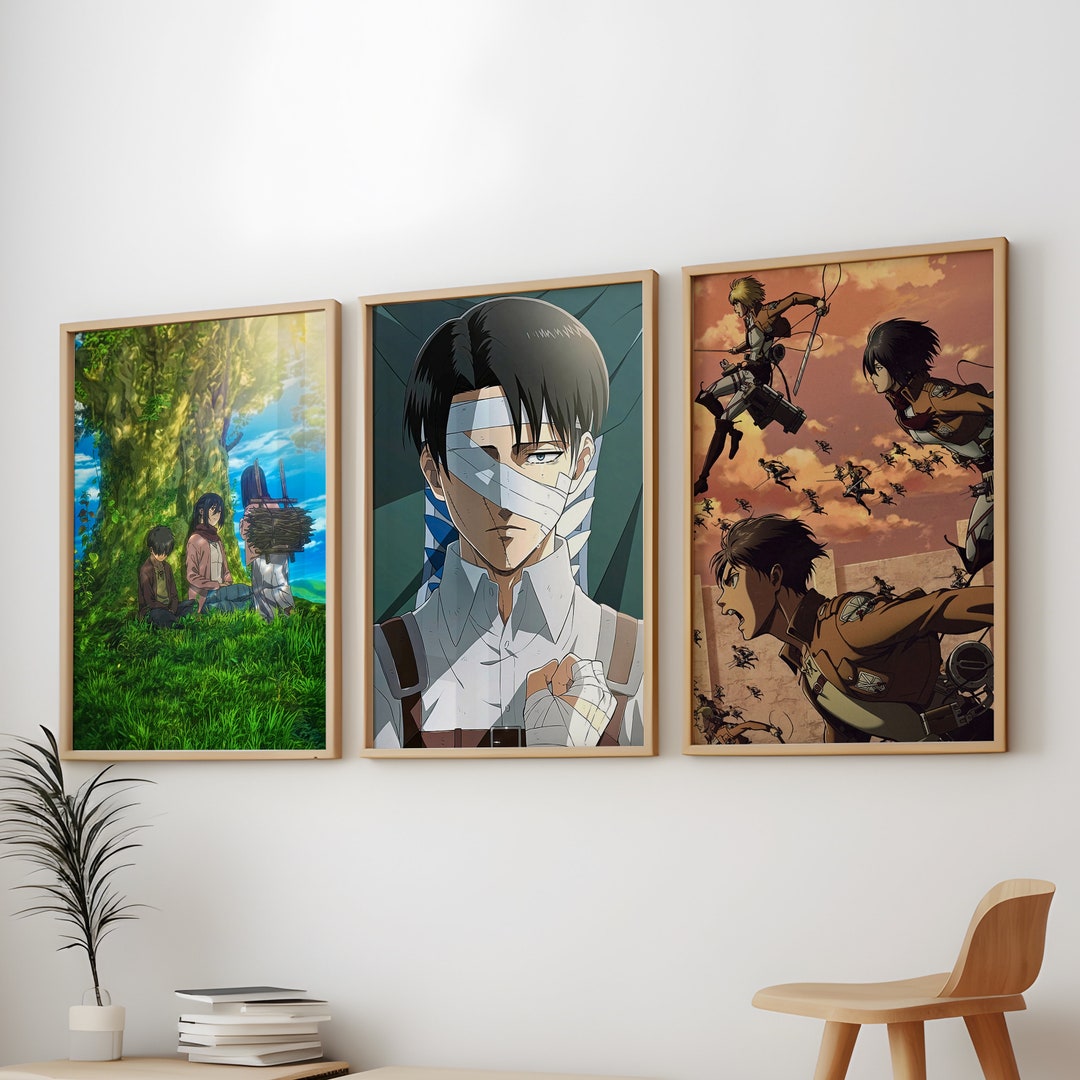 Attack on Titan Posters 3 Pack, Attack on Titan Art Anime Wall Print ...
