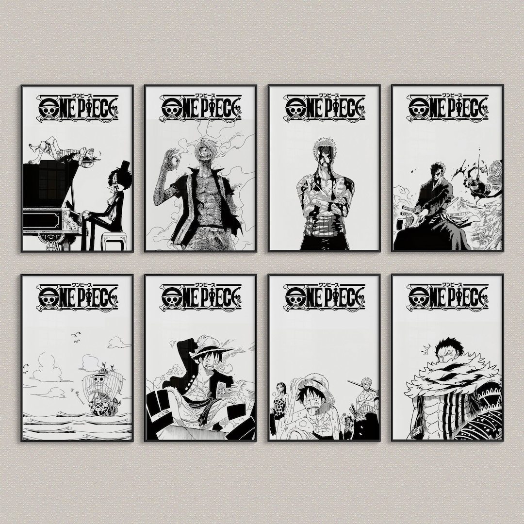 One Piece Posters 8 Pack, One Piece Anime Art Anime Wall Print Painting ...