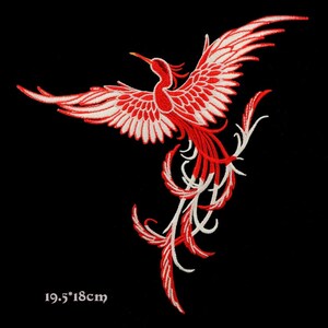 Large Phoenix Embroidered Patch, Sew on 10 Chinese Embroidery Patch ...