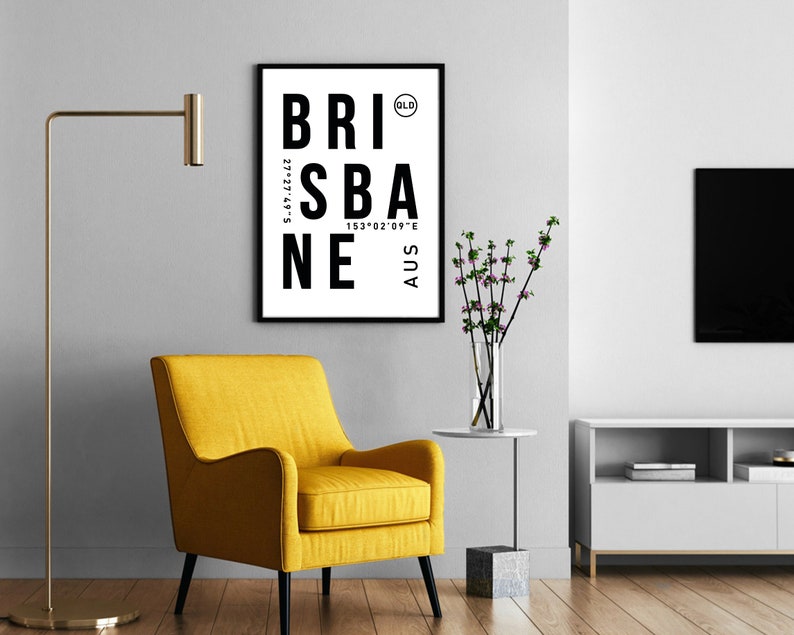 Brisbane Print Brisbane Poster Travel Print Brisbane Wall Art ...