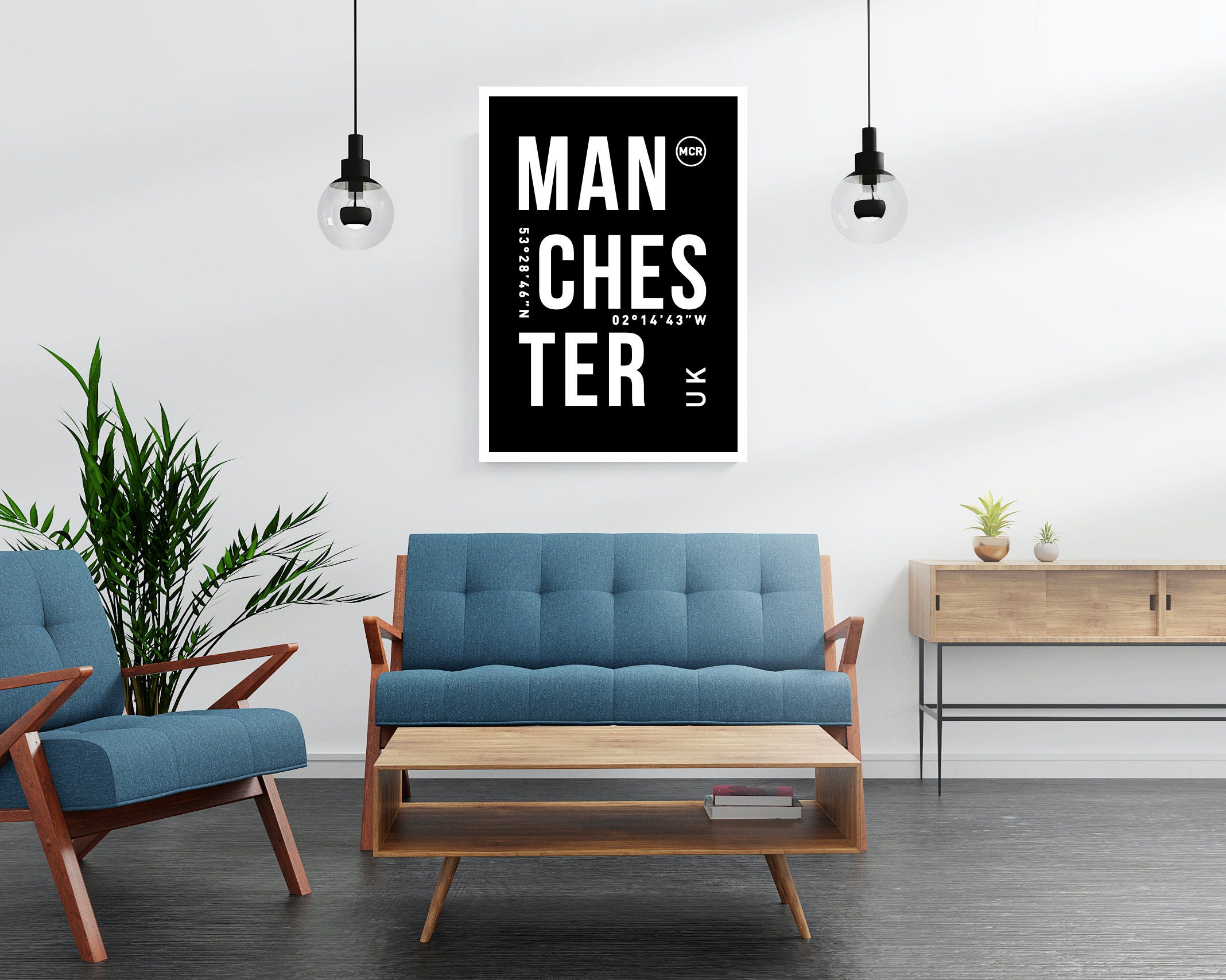 Manchester Typography Print: Minimalist City Wall Art (digital Download ...