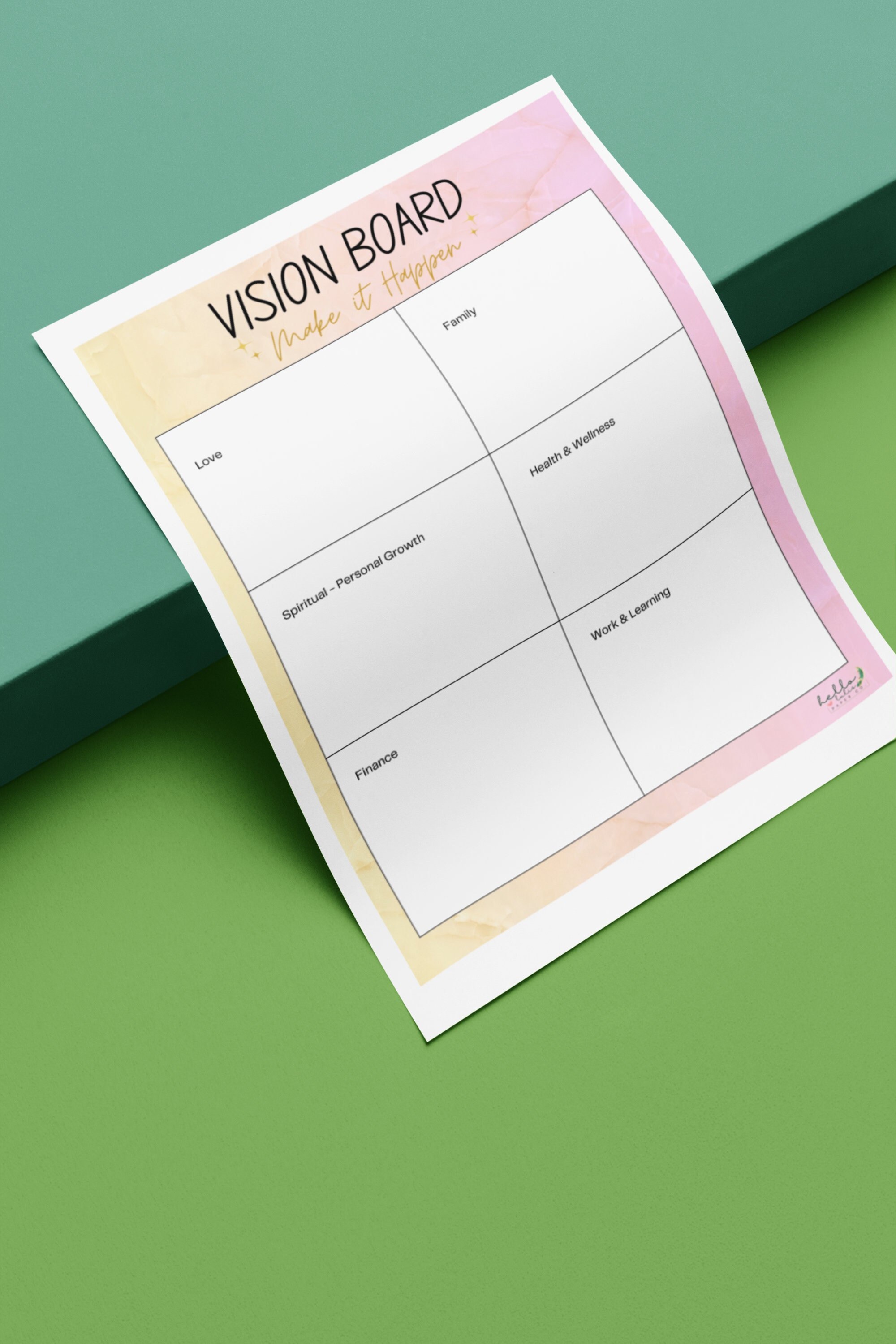 Vision Board Ready to Print, Instant Download, Bonus: Includes Goals ...