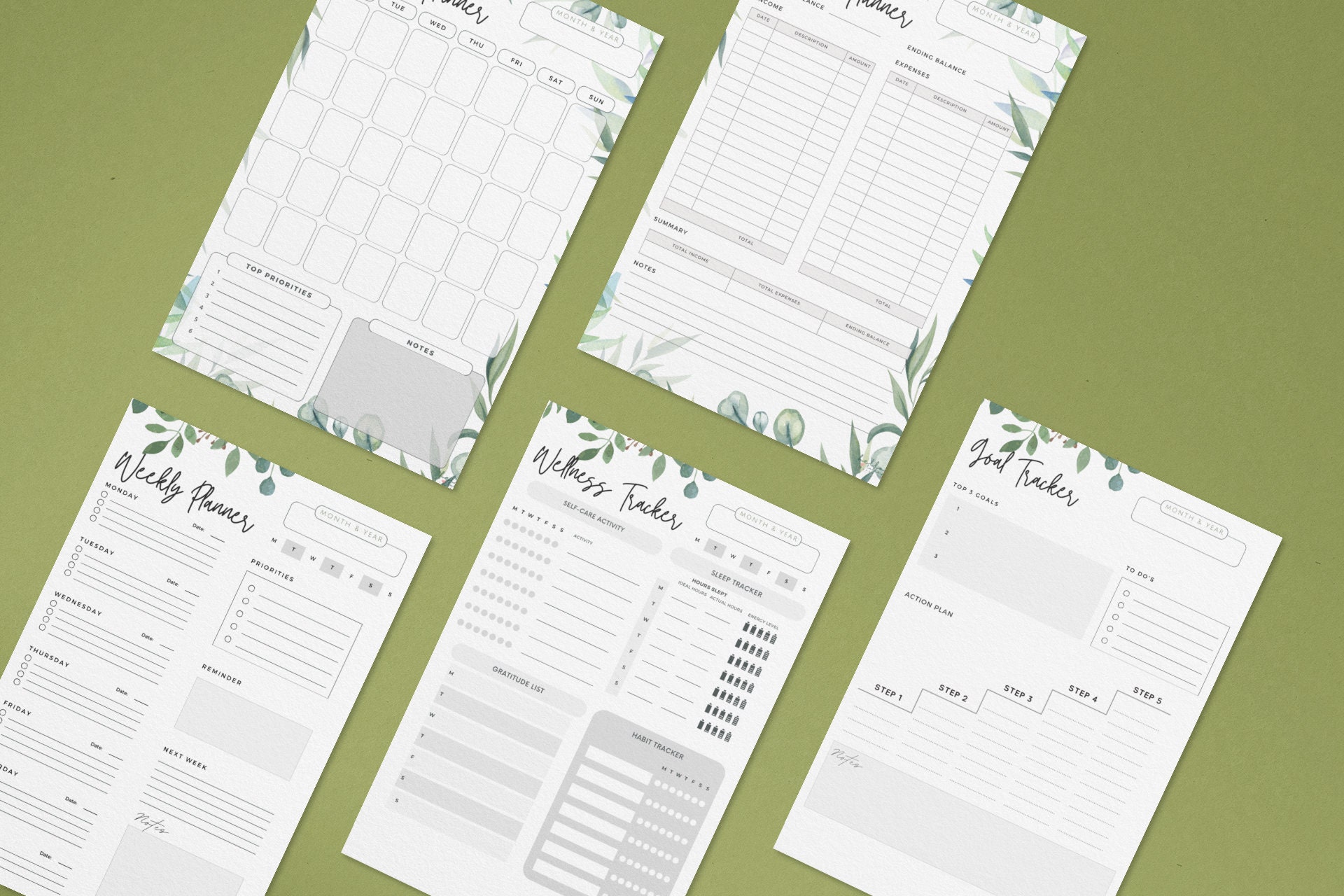 Personal Planner Bundle, Botanic Collection. Ready to Print, Instant ...