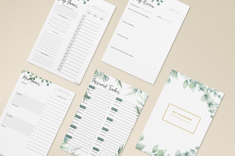 Personal Planner Bundle, Botanic Collection. Ready to Print, Instant ...