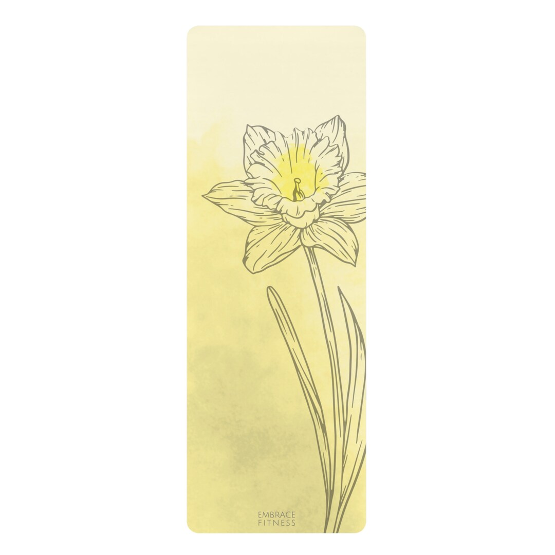 Personalized Birth Flower Yoga Mat, March Daffodils, High Quality ...