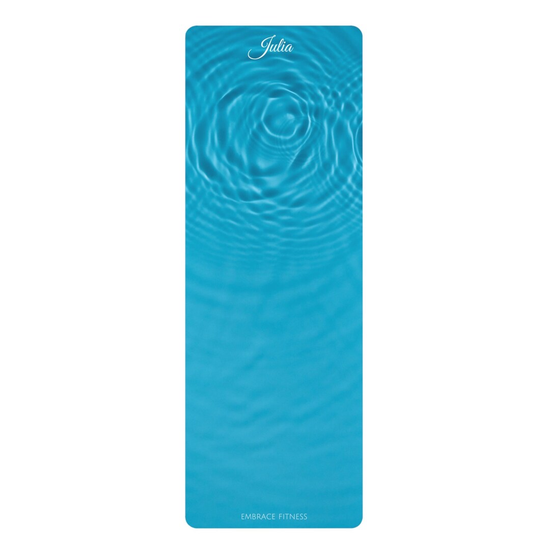 Personalized Name Custom Yoga Mat Ripple Wave Design Quality Rubber Mat ...