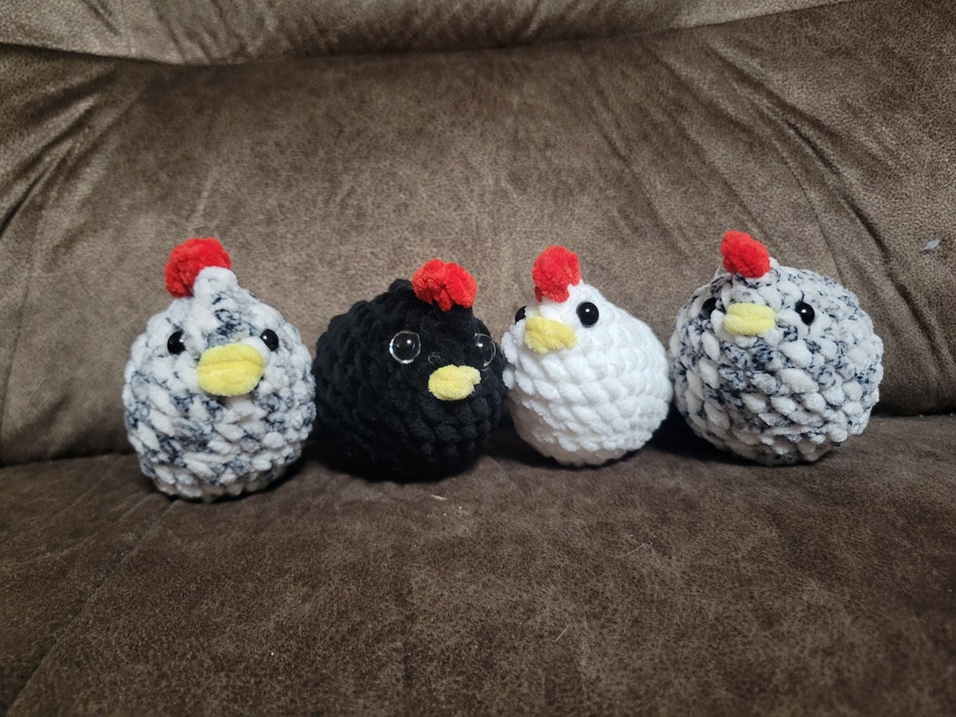 Small Crochet Speckled Chicken Stuffed Animal Plump Hen Plush Stuffie ...