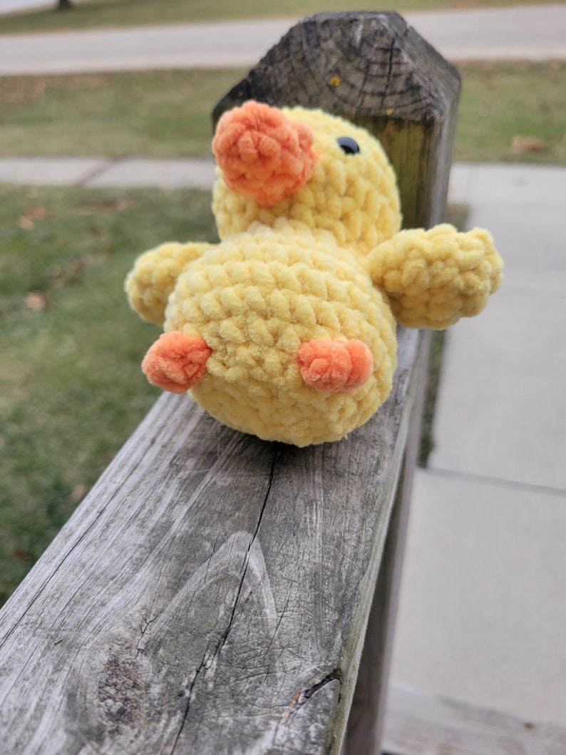 Crochet Yellow Duck Small Amigurumi Soft Stuffie Buddy Handmade Plushie ...