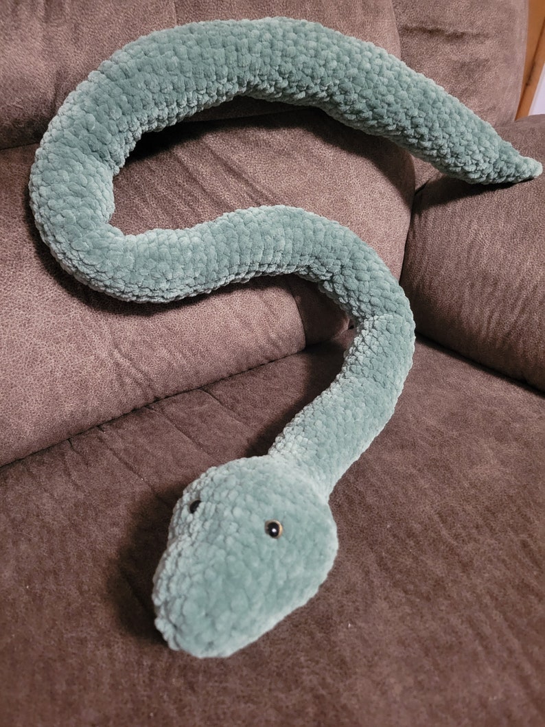 Crochet Large Snake Stuffy Customizable Handmade Plushie Amigurumi ...