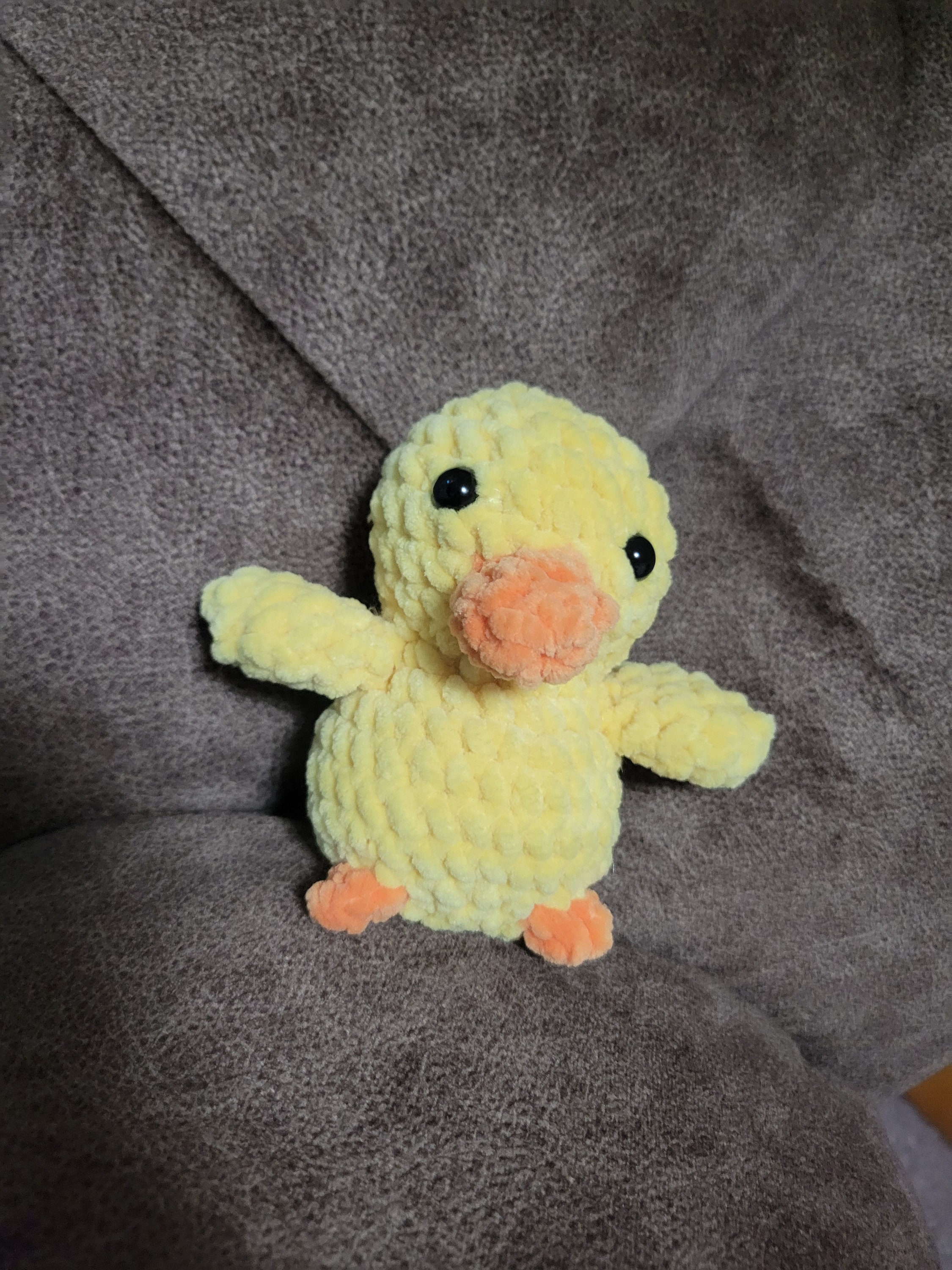 Crochet Yellow Duck Small Amigurumi Soft Stuffie Buddy Handmade Plushie ...