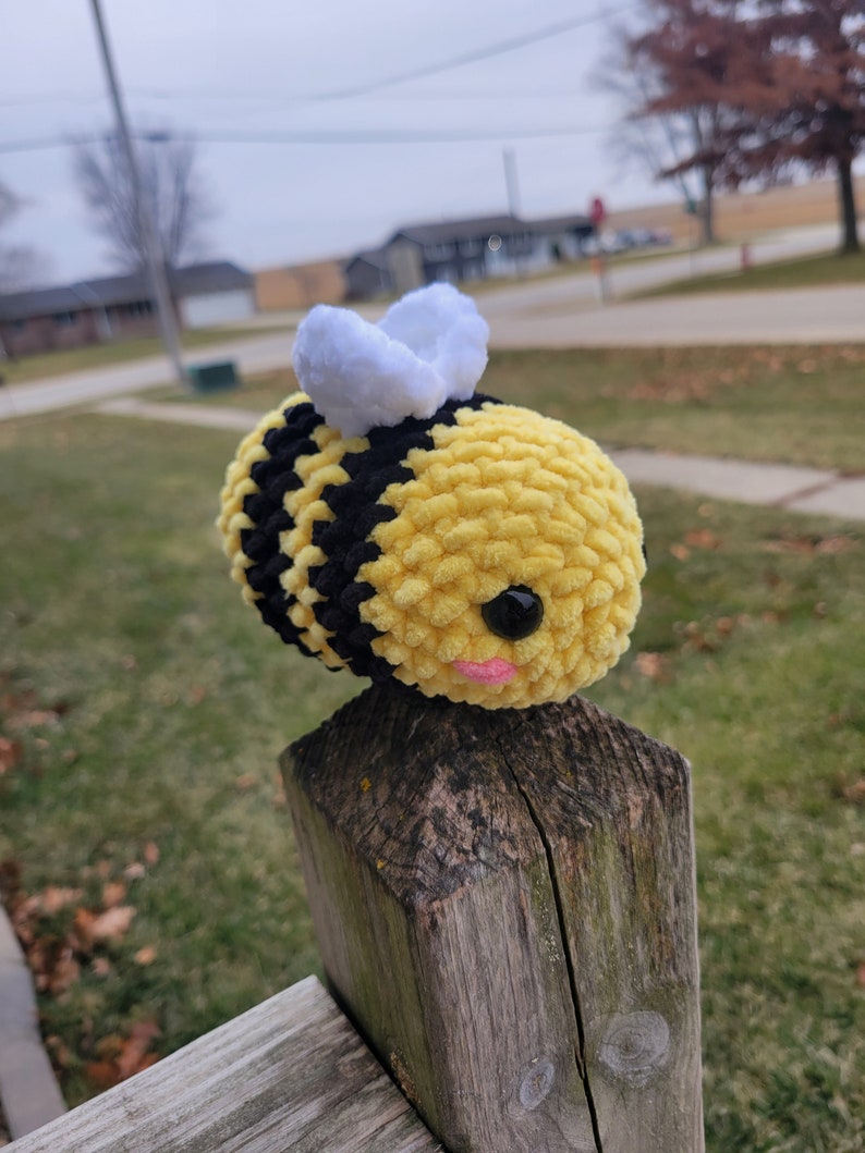 Crochet Small Bumble Bee Stuffed Animal Stuffy Ready to Ship Yellow ...