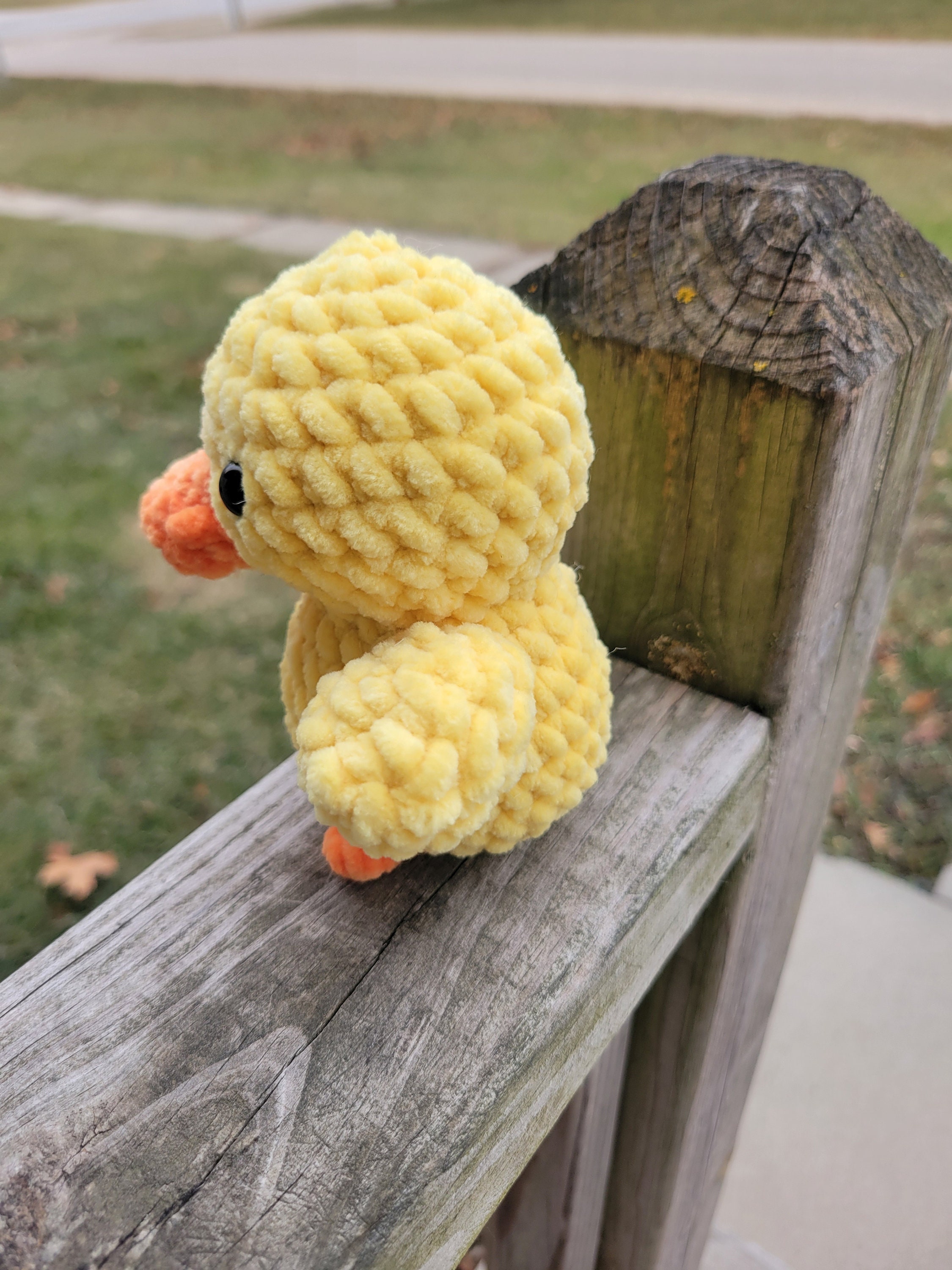 Crochet Yellow Duck Small Amigurumi Soft Stuffie Buddy Handmade Plushie ...