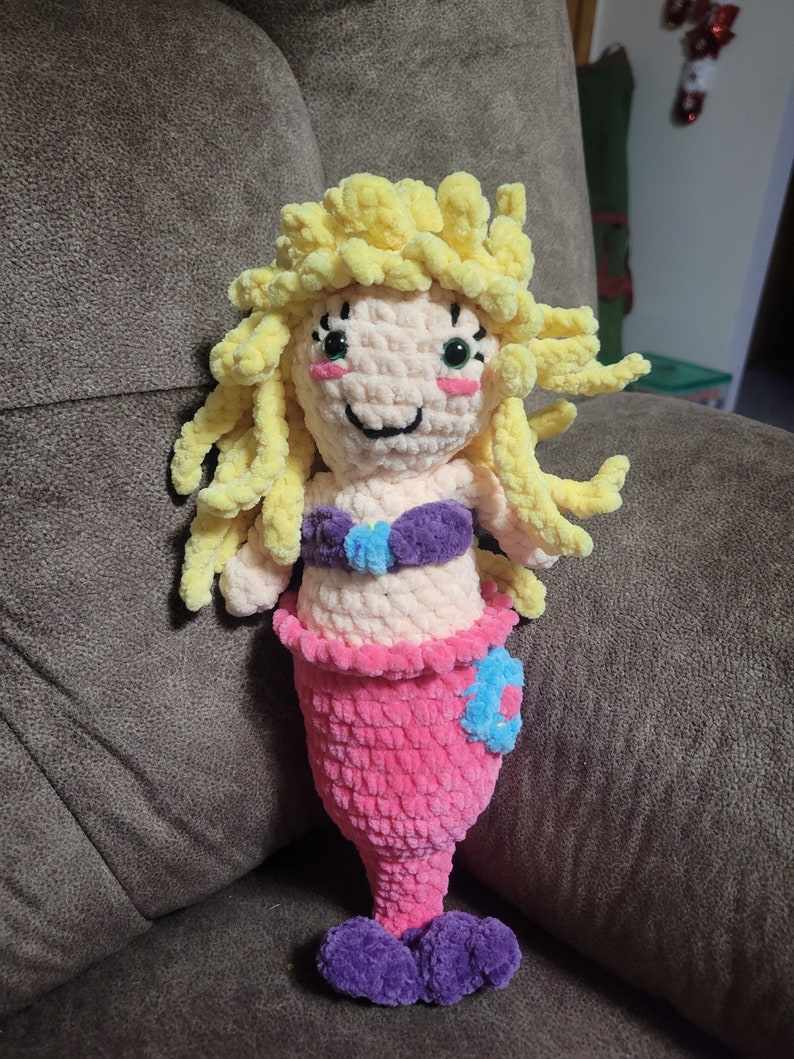 Made to Order Soft Crochet Mermaid Stuff Doll Plushy Customized Colors ...