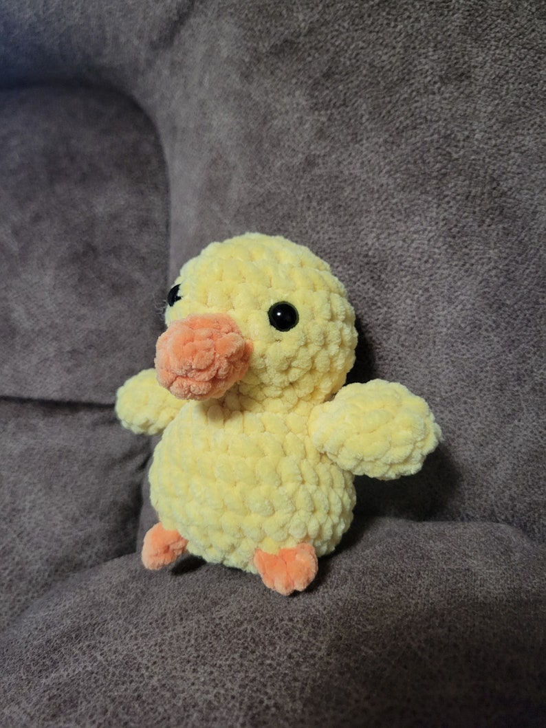 Crochet Yellow Duck Small Amigurumi Soft Stuffie Buddy Handmade Plushie ...