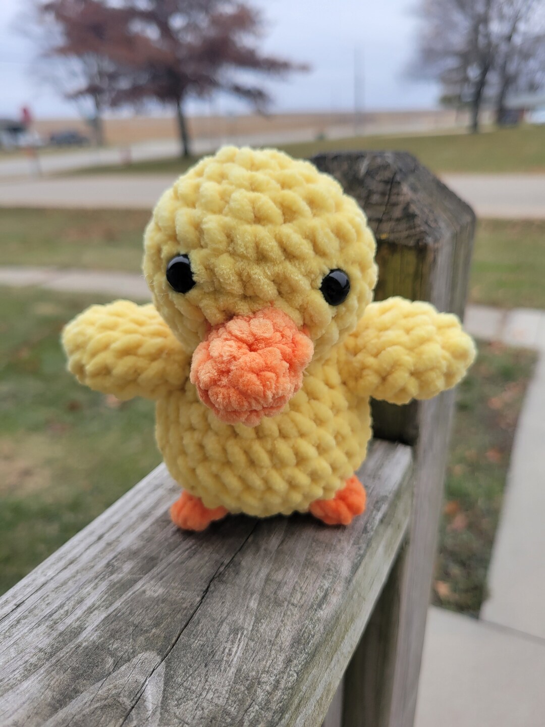 Crochet Yellow Duck Small Amigurumi Soft Stuffie Buddy Handmade Plushie ...