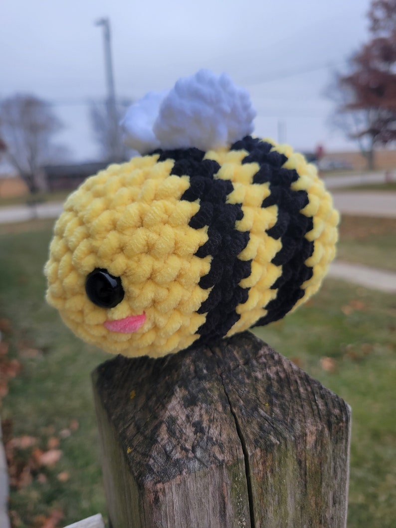 Crochet Small Bumble Bee Stuffed Animal Stuffy Ready to Ship Yellow ...