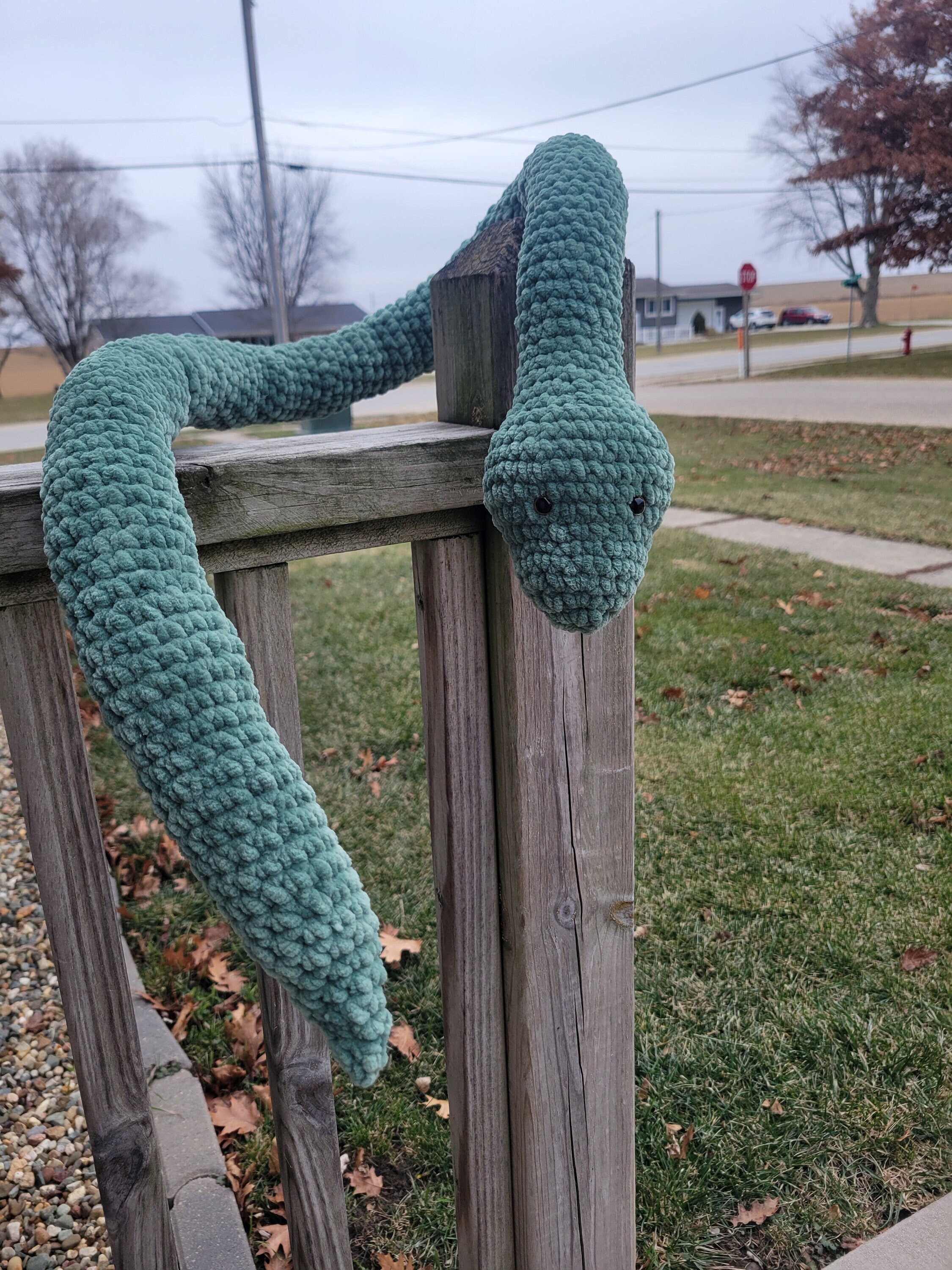 Crochet Large Snake Stuffy Customizable Handmade Plushie Amigurumi ...