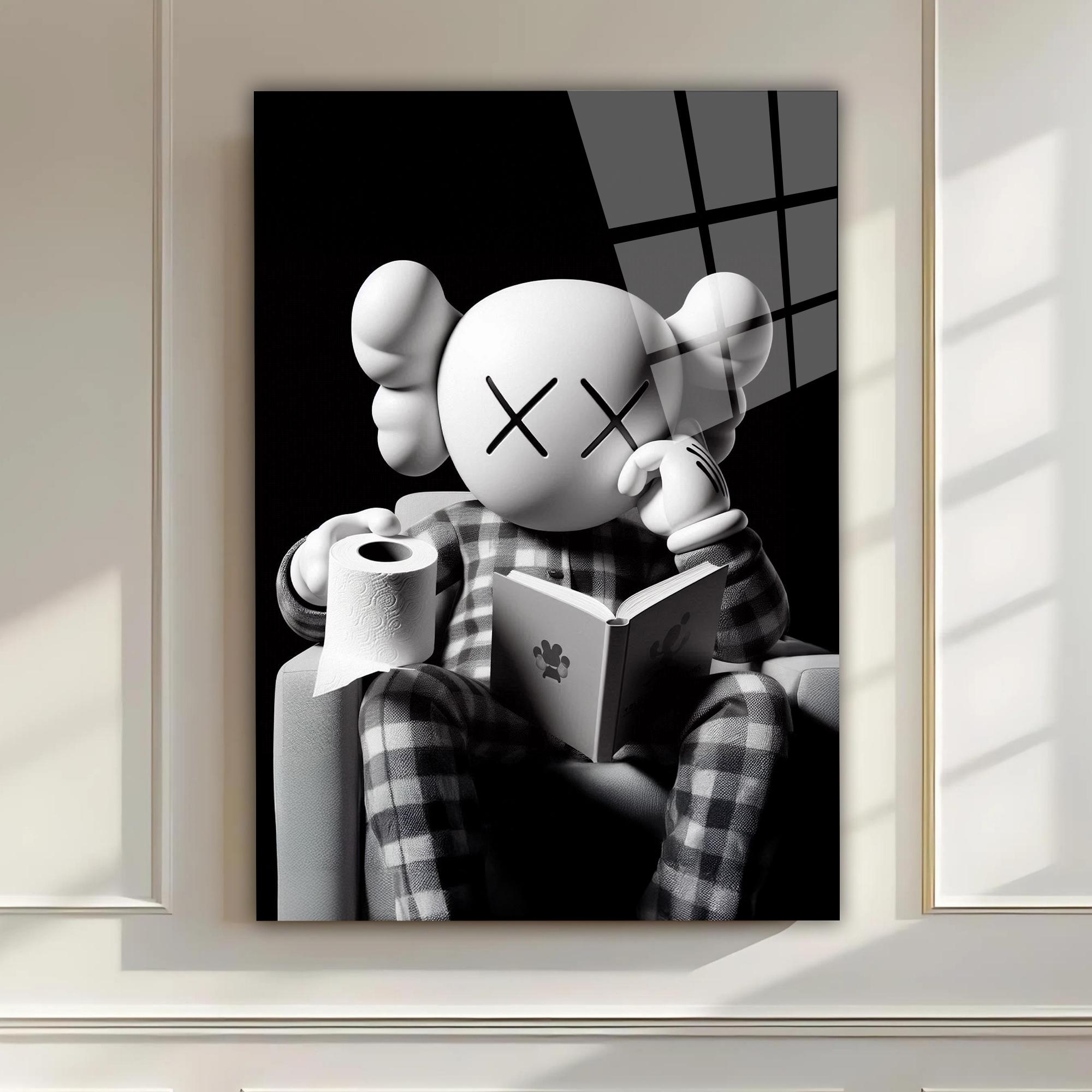 Kaws Tempered Glass Art Kaws Wall Decor for Home, Modern Art Print ...