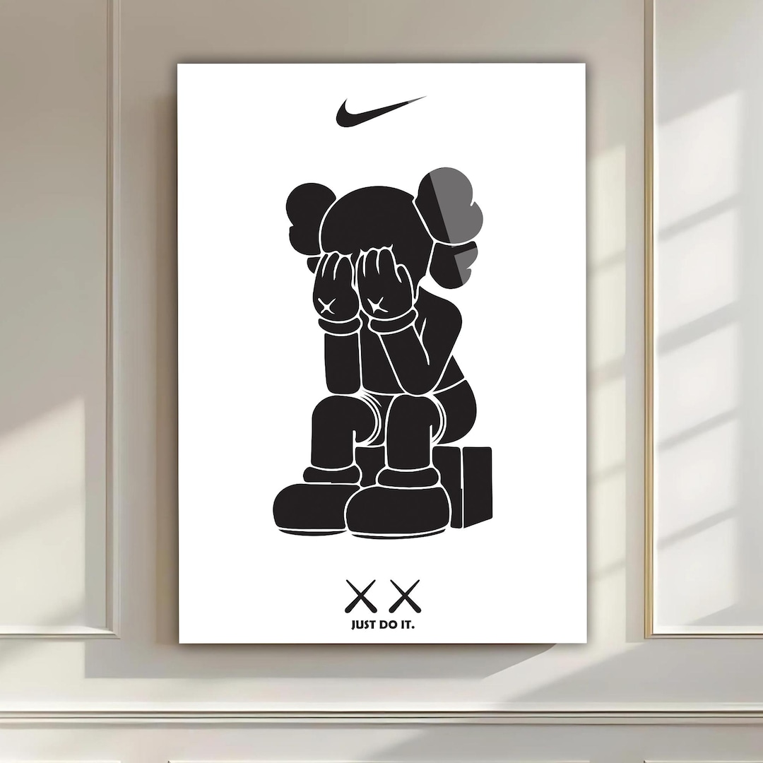 Kaws Tempered Glass Art Kaws Wall Decor for Home, Modern Art Print ...