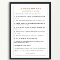 12 Rules for Life by Jordan Peterson Matte Vertical Posters - Etsy
