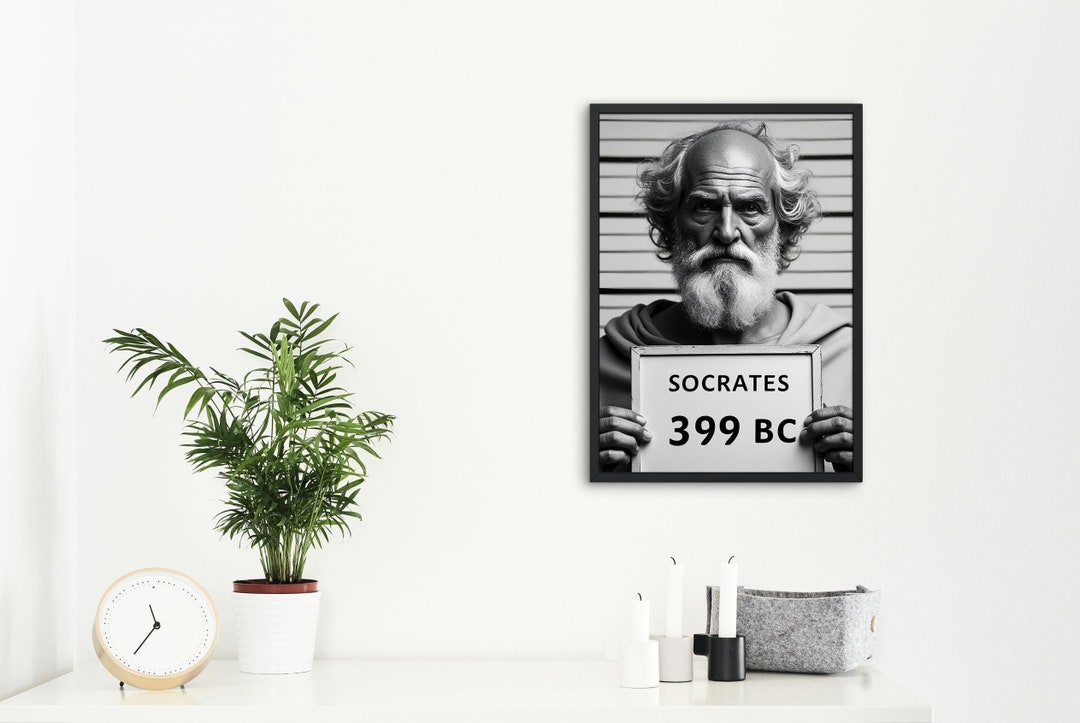 Socrates Poster Motivational Poster Philosophical Home Decor Wall Art ...
