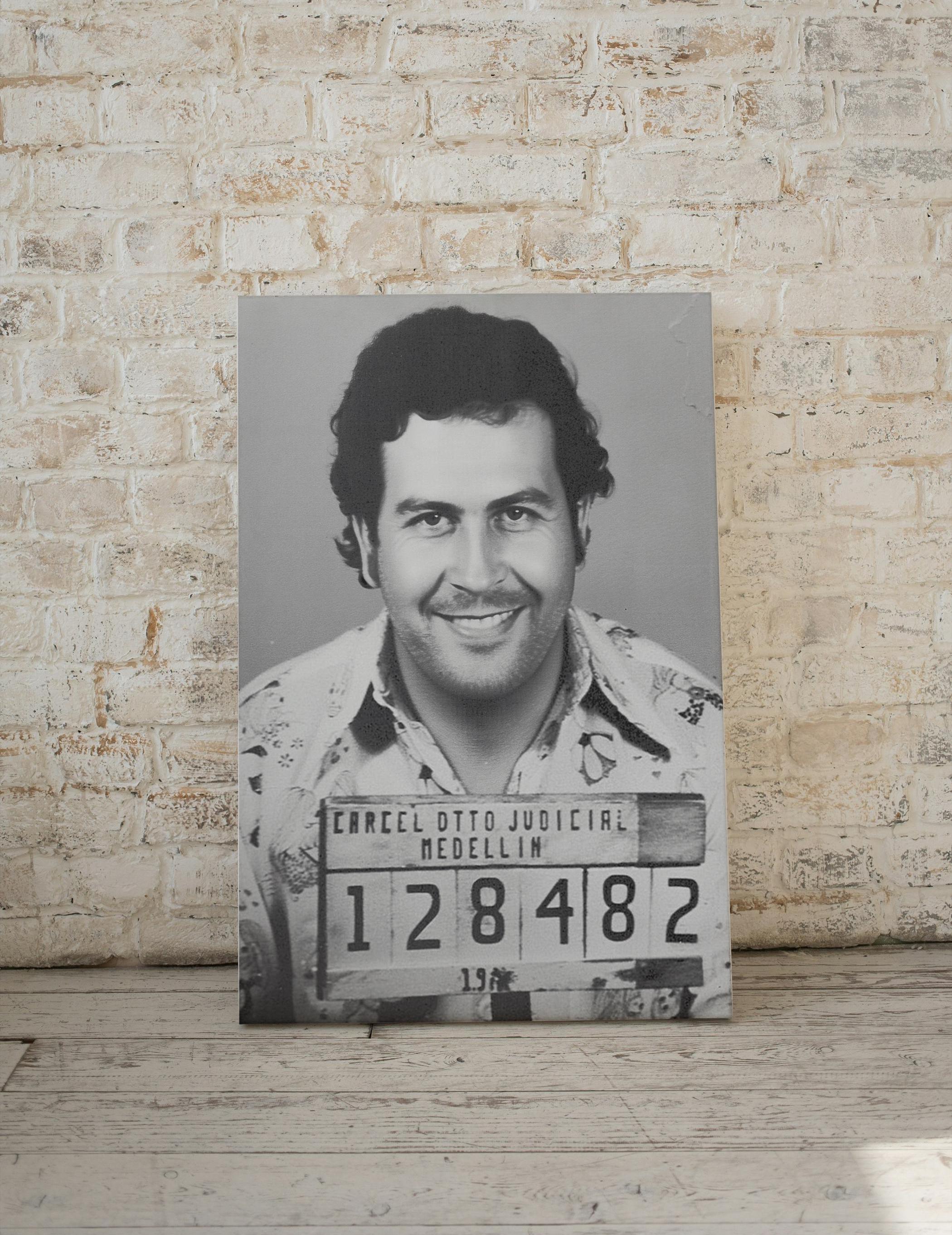 Pablo Escobar Mugshot Poster Celebrity Mugshot Digital Print Home Decor ...