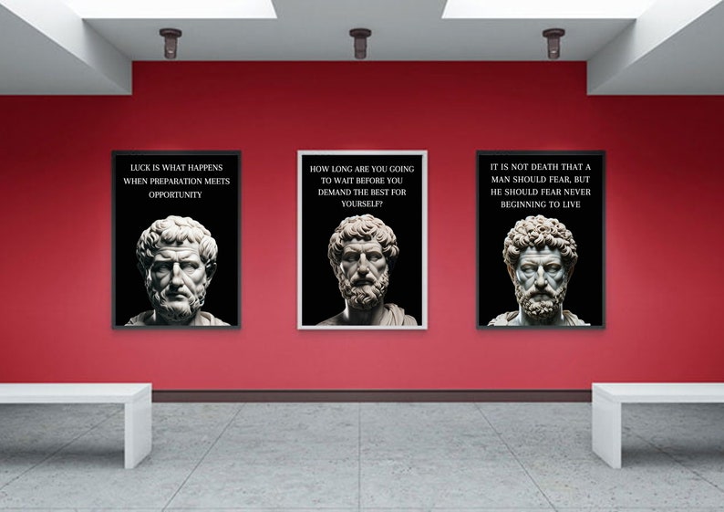Stoic Philosophy Motivational Poster Bundle - Epictetus, Marcus ...